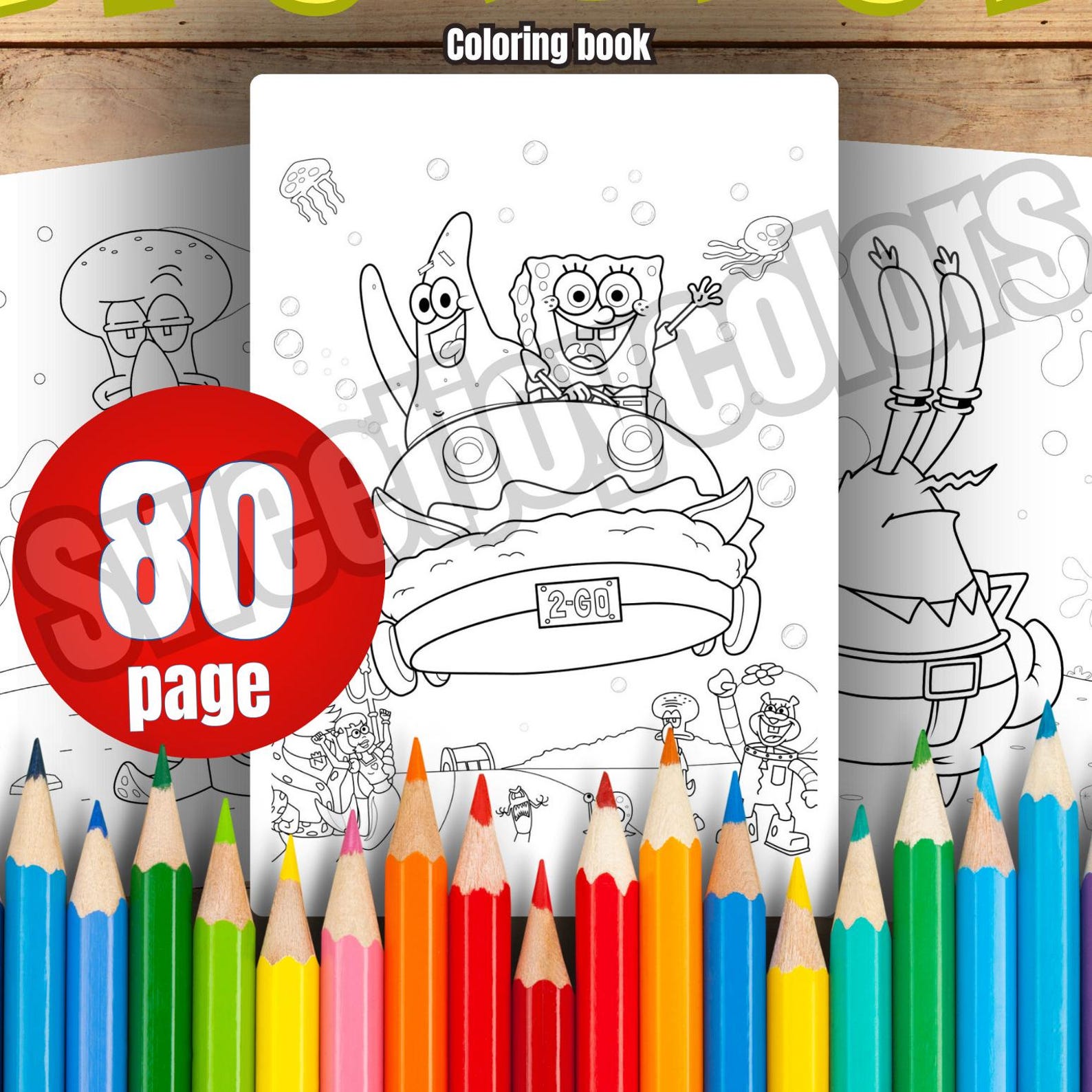 80 Spongbob Coloring Page,a4 Sıze Pdf Download, Kids Coloring Activity ...