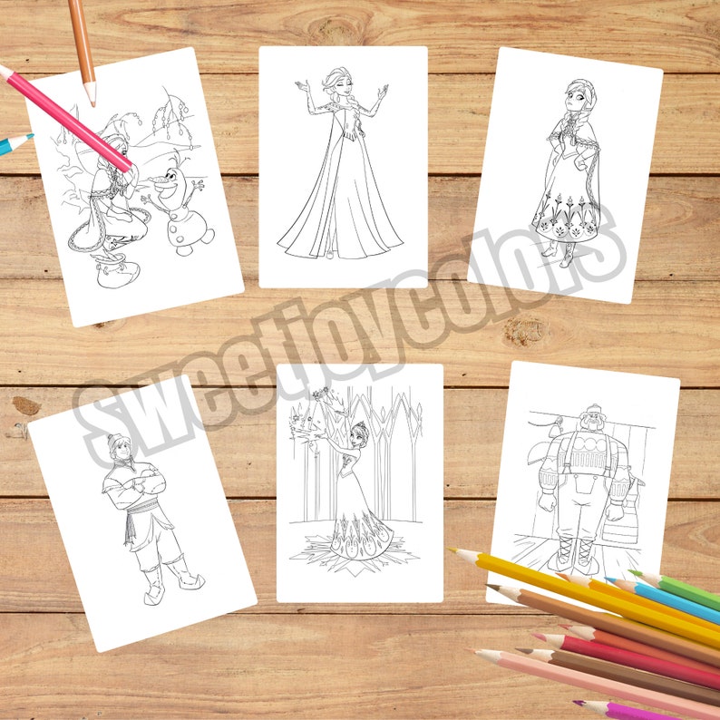 70 Page Frozen Movie Kids Coloring ,A4 Sıze Pdf Download, Kids Coloring ...