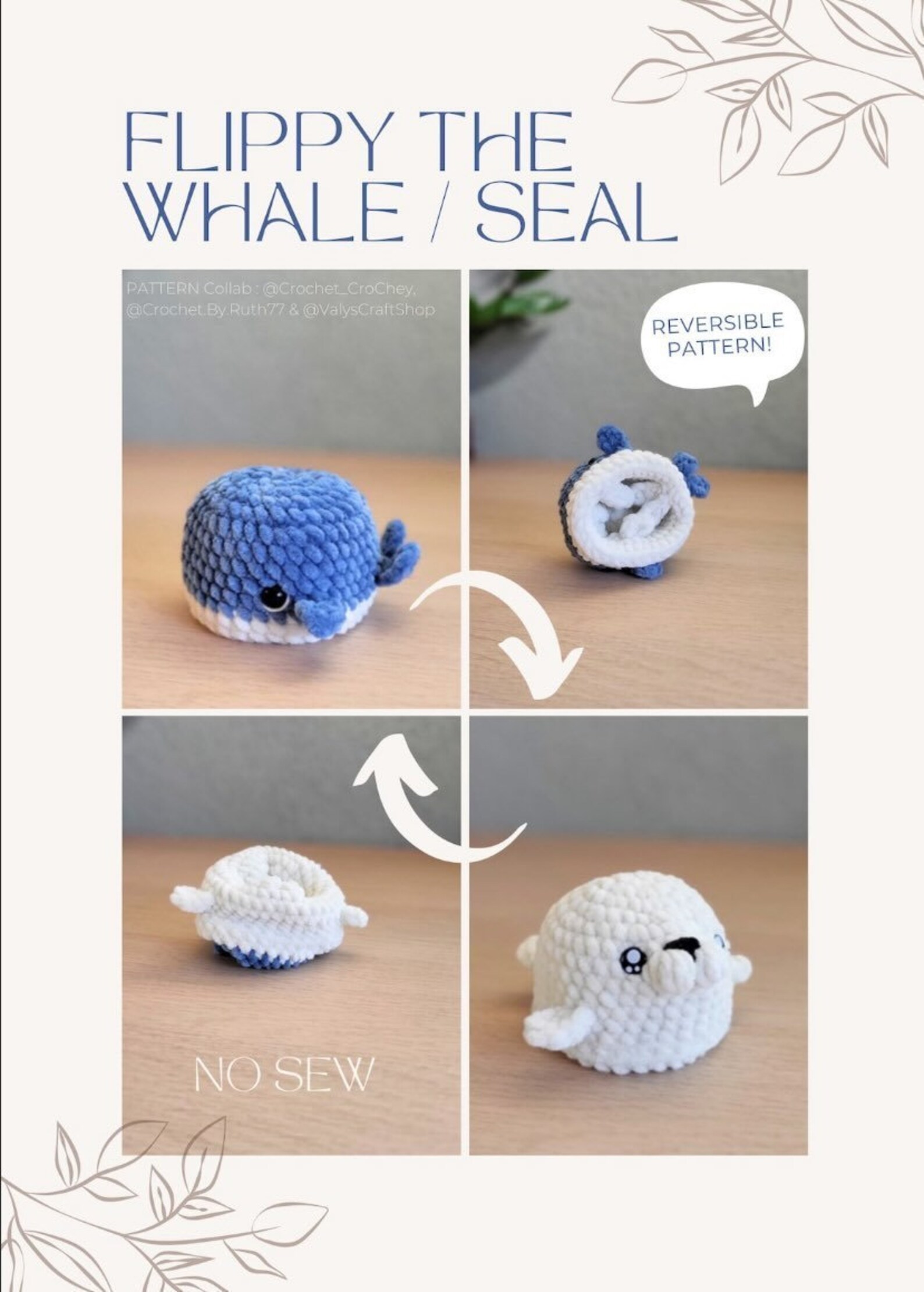 Flippy Seal/whale + Orca Mod Pdf Pattern! - Etsy