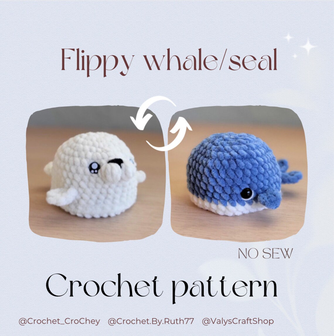 Flippy Seal/whale Orca Mod Pdf Pattern - Etsy