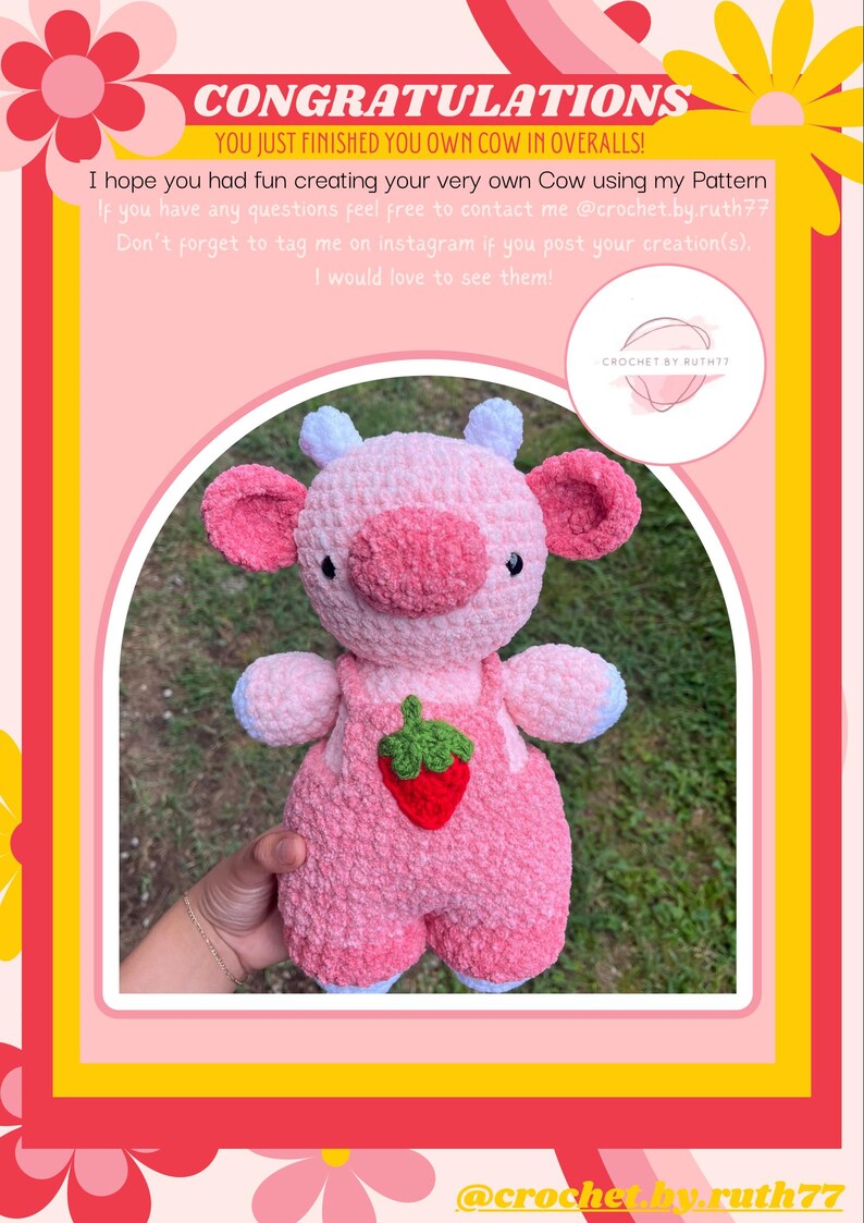 Cow in Overalls PDF Pattern - Etsy