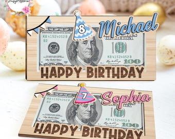 Personalized Birthday Money Holder: Wooden Cash Gift Card - Etsy