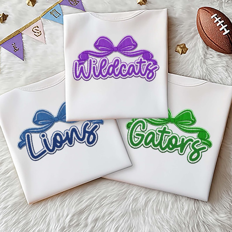 Embroidered Coquette Bow Mascot Sweatshirt: Custom School Spirit ...