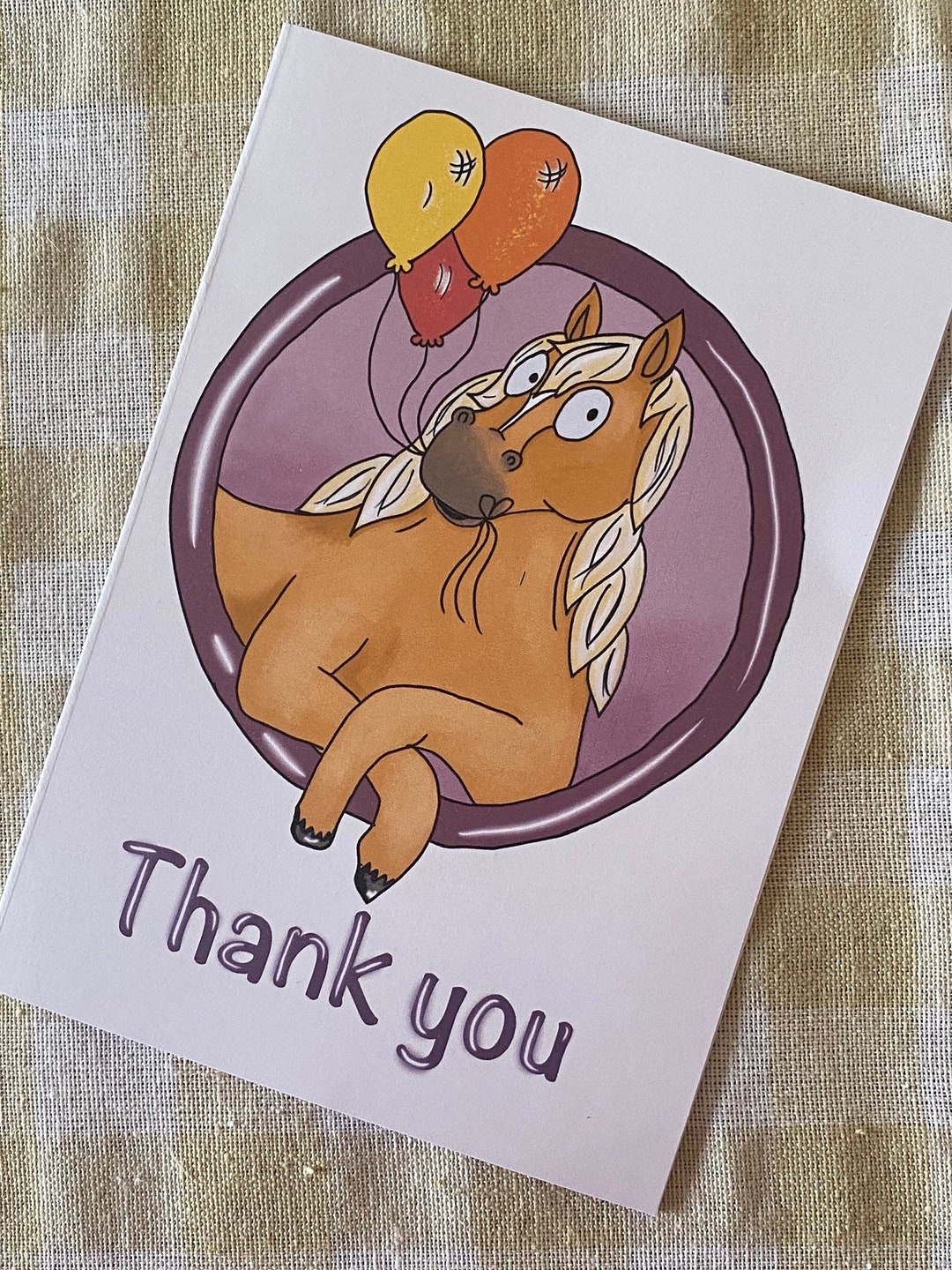 Thankyou Card Horse, Horse Thankyou Card, Homemade Thankyou Card, Horse ...
