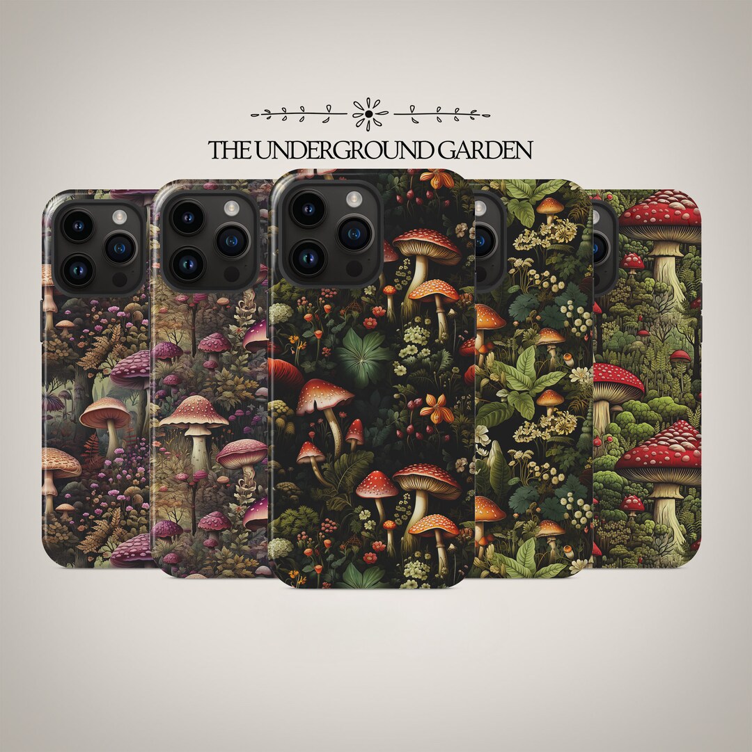 Cottagecore Mushroom Cute Phone Case for iPhone 16 Magsafe, 15 Plus, 14 ...