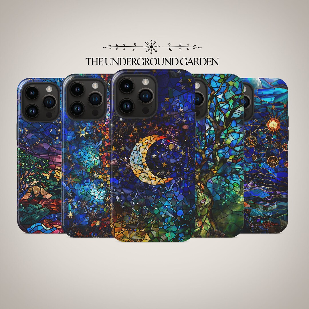 Mystical Moon Stained Glass Phone Case: Iphone, Galaxy, Wireless ...