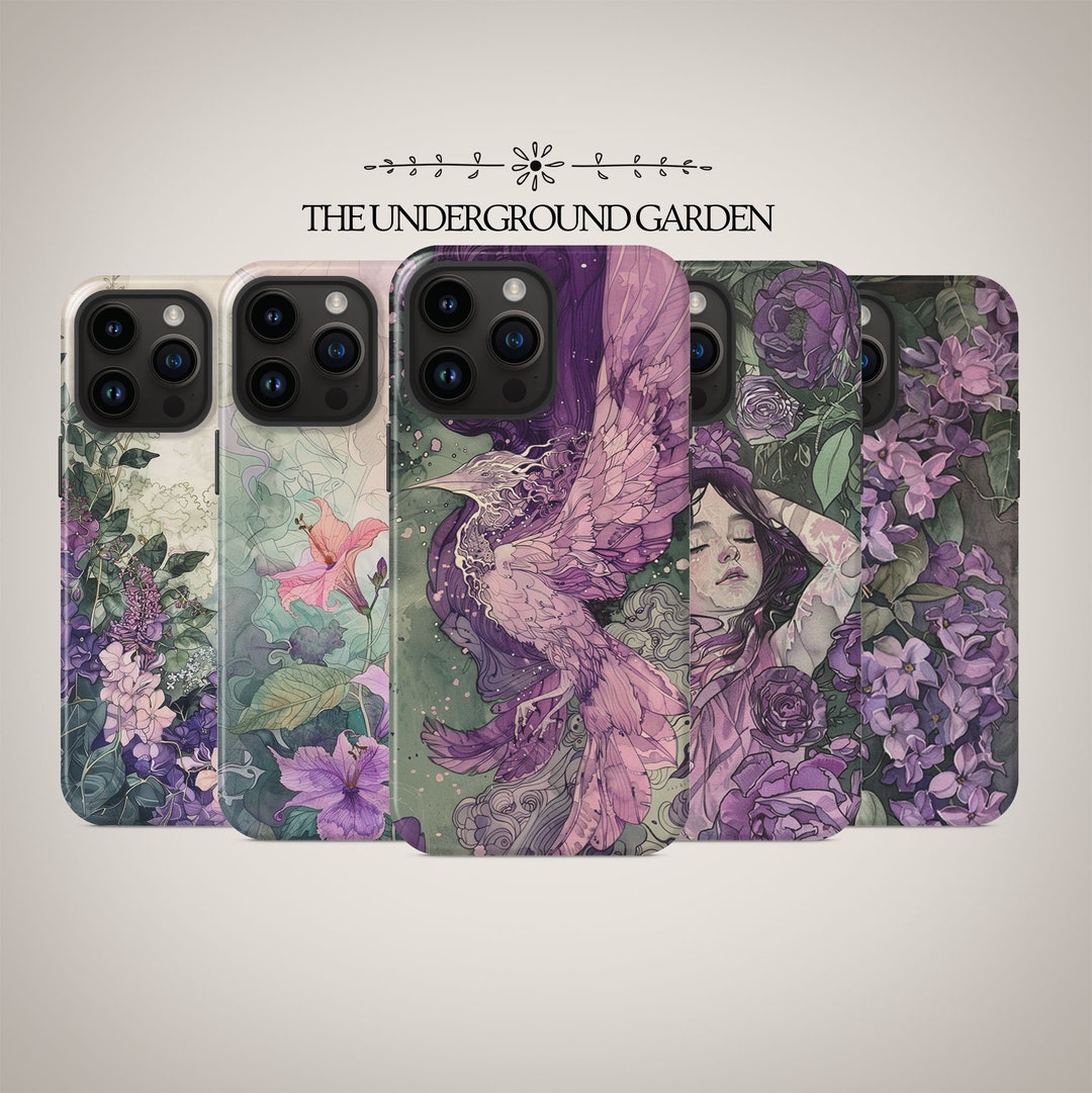 Lilac Floral Cottagecore Phone Case for iPhone 16 Magsafe, 15 Plus, 14 ...