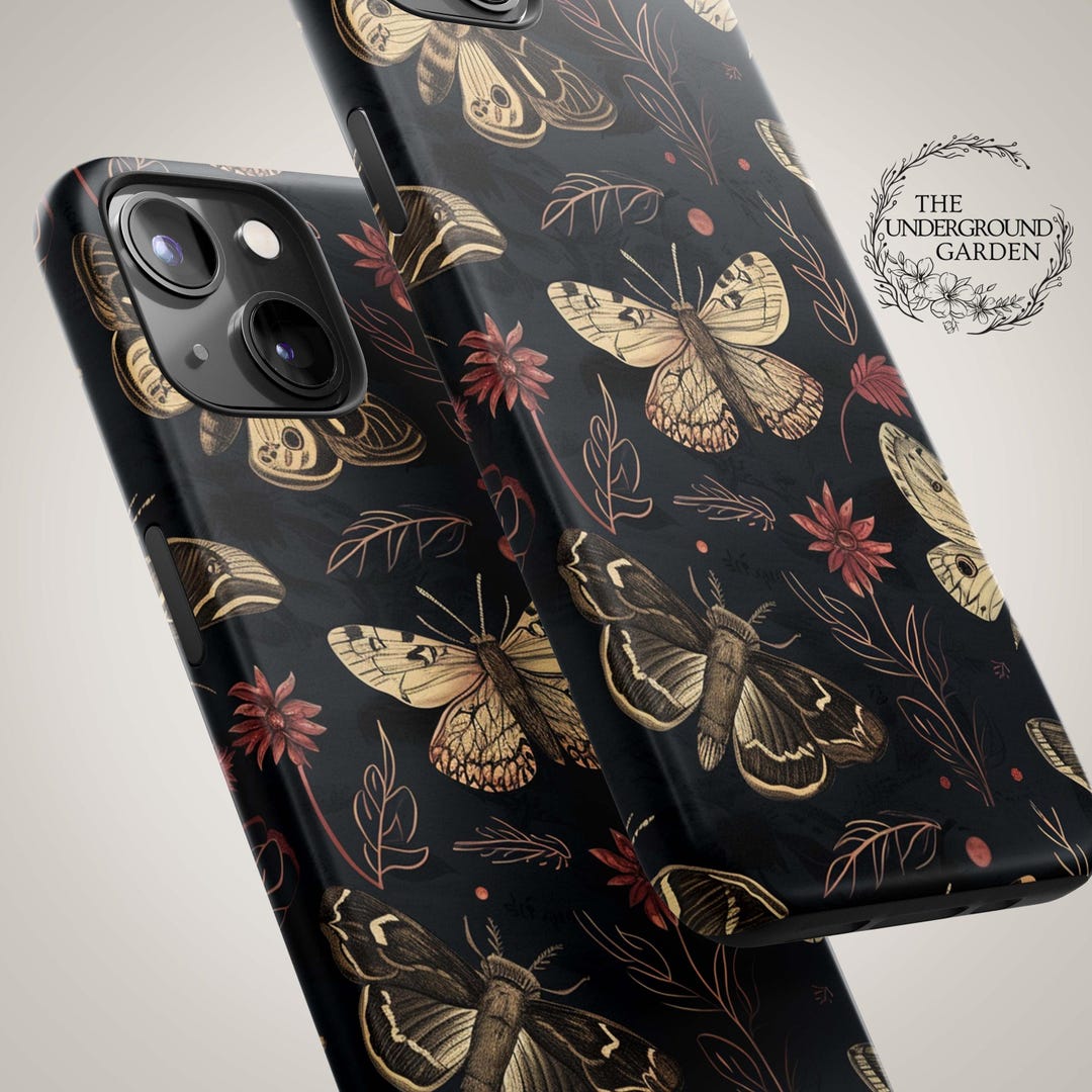 Cottagecore Moth Gothic Phone Case for iPhone 16 Magsafe, 15 Plus, 14 ...