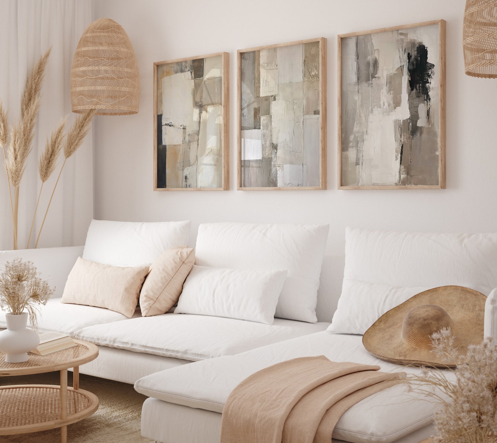 Neutral Abstract Art Set: Modern Minimalist Prints (digital Download ...