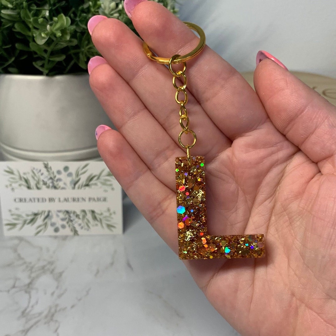 Gold Glitter Keyrings - Etsy