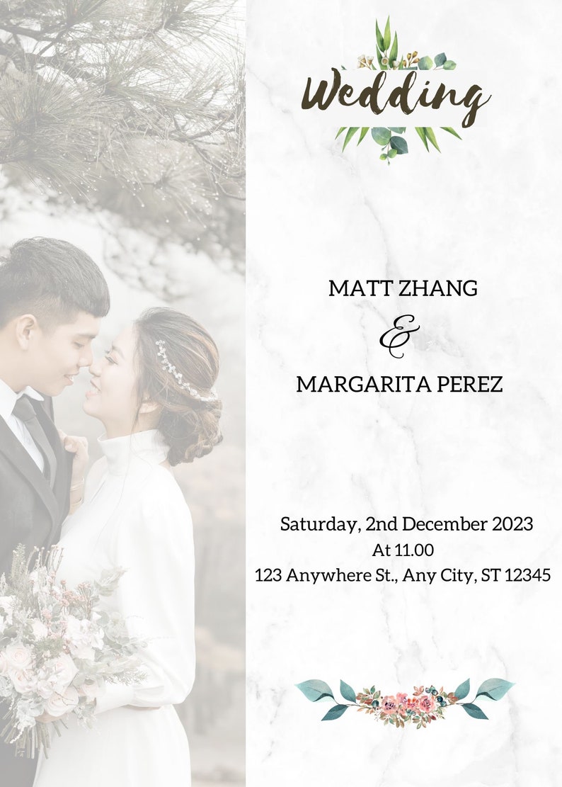 EDITABLE Wedding Invitation Card, Digital Wedding Invitation,wedding ...