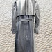 Metallic Silver Croc Embossed Lamb Leather Trench Coat - Belted Double ...