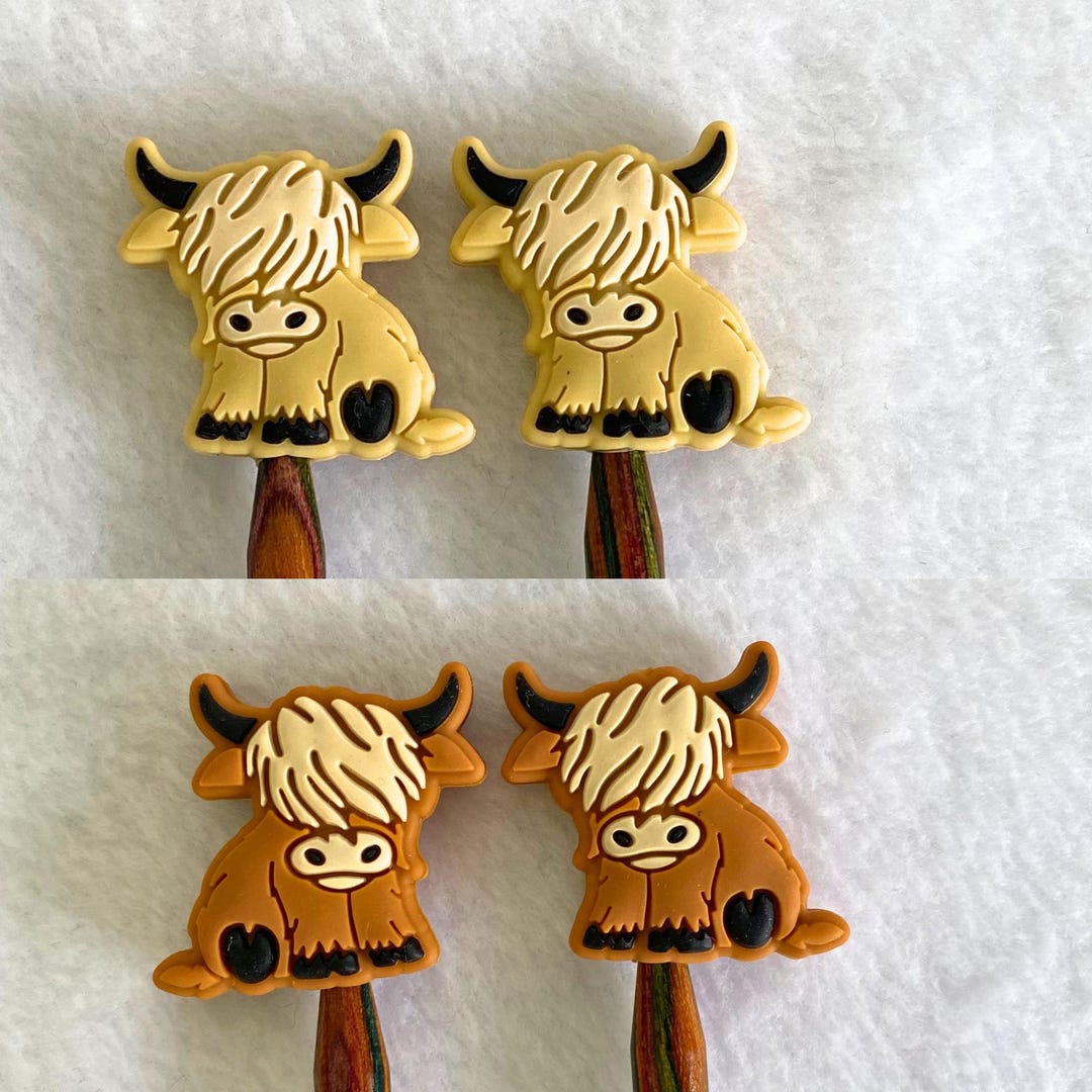 Highland Cow Stitch Savers, Knitting Needles/scissors Point Protectors ...