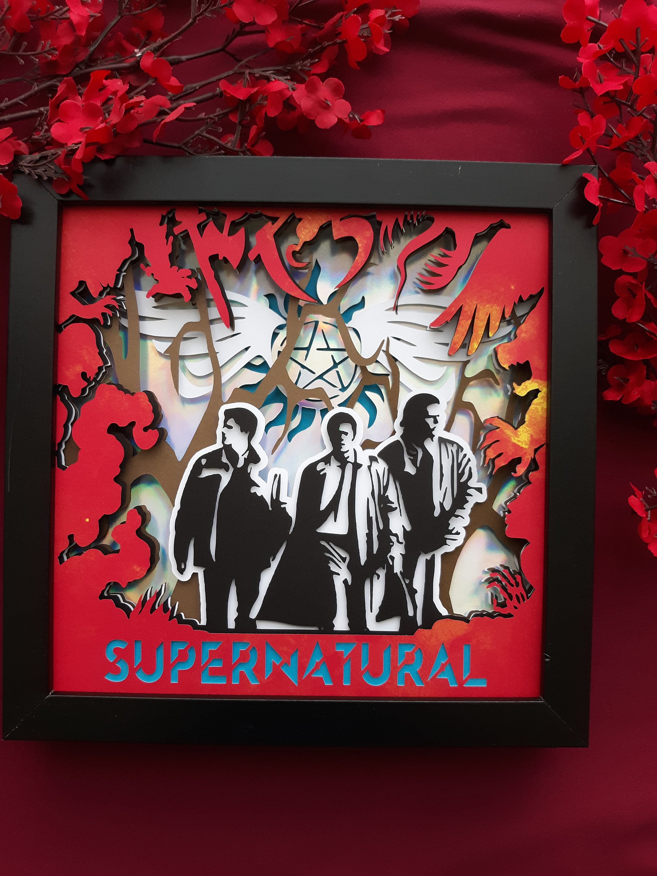 Supernatural Paper Cut Light Box Template, 3D Shadow Box SVG Files ...