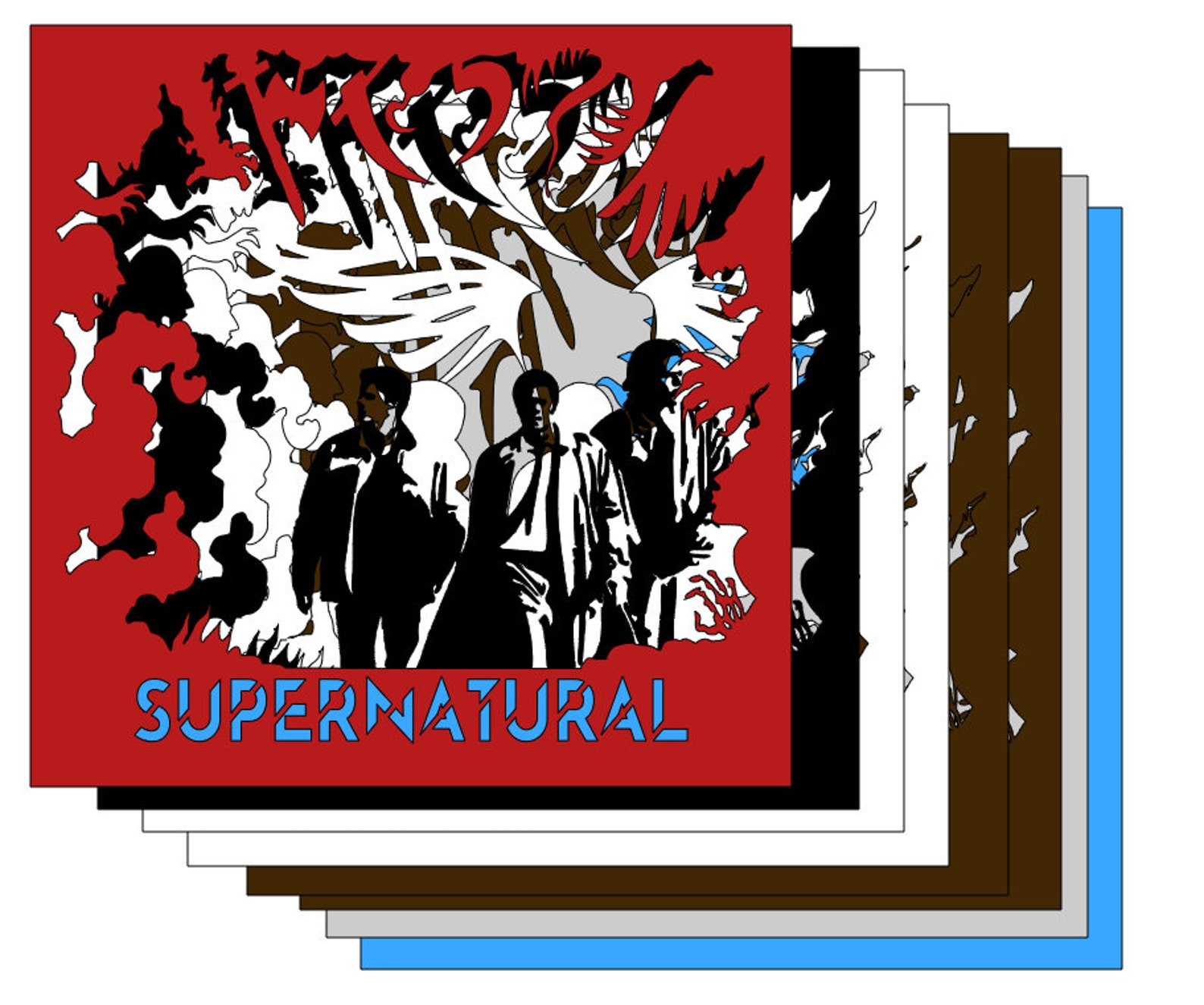Supernatural Paper Cut Light Box Template, 3D Shadow Box SVG Files ...