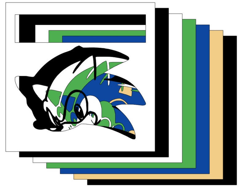 Sonic the Hedgehog Paper Cut Light Box Template, 3D Shadow Box SVG ...