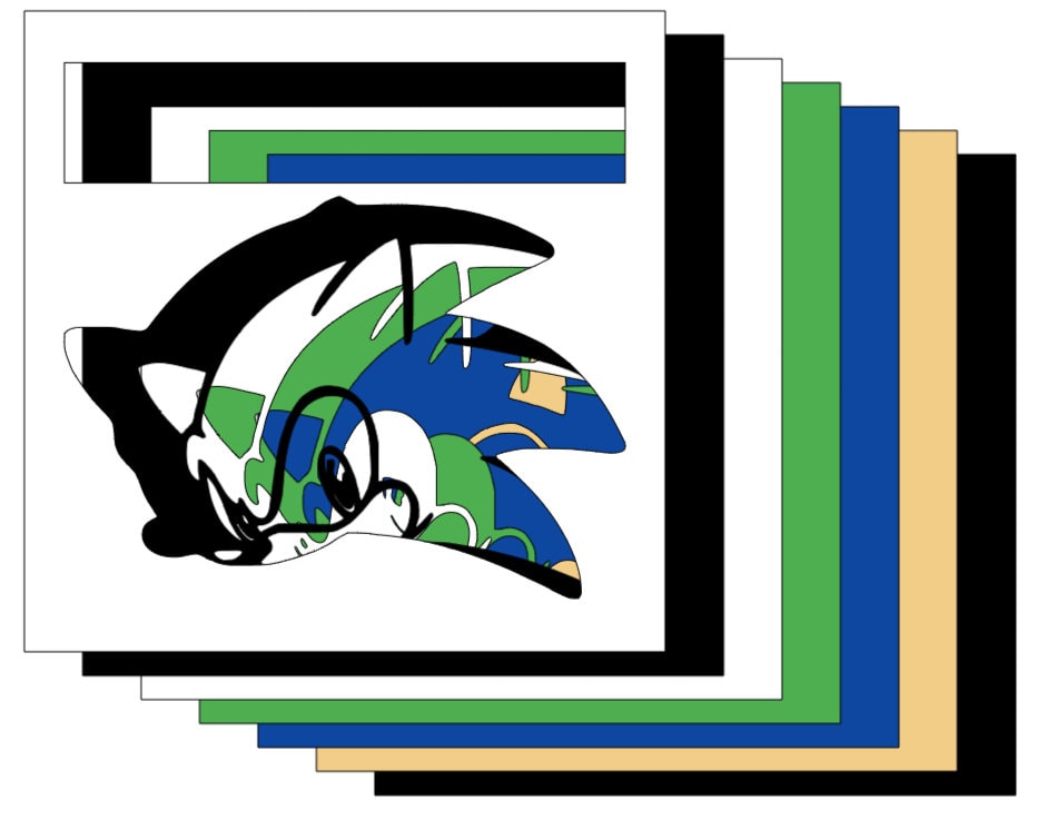 Sonic the Hedgehog Paper Cut Light Box Template, 3D Shadow Box SVG ...
