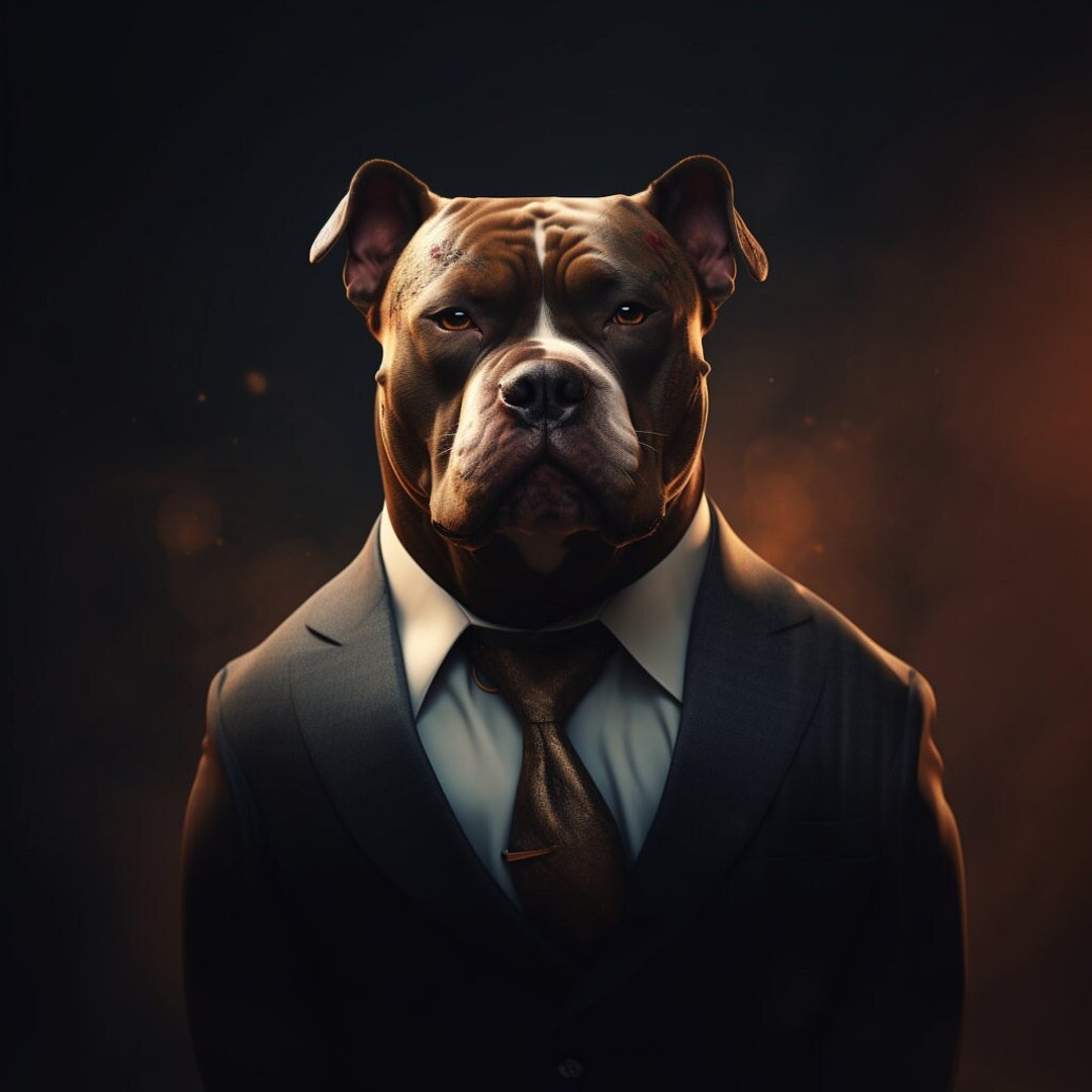 Anime-inspired American Bully Portrait: Unleash the Menace - Etsy