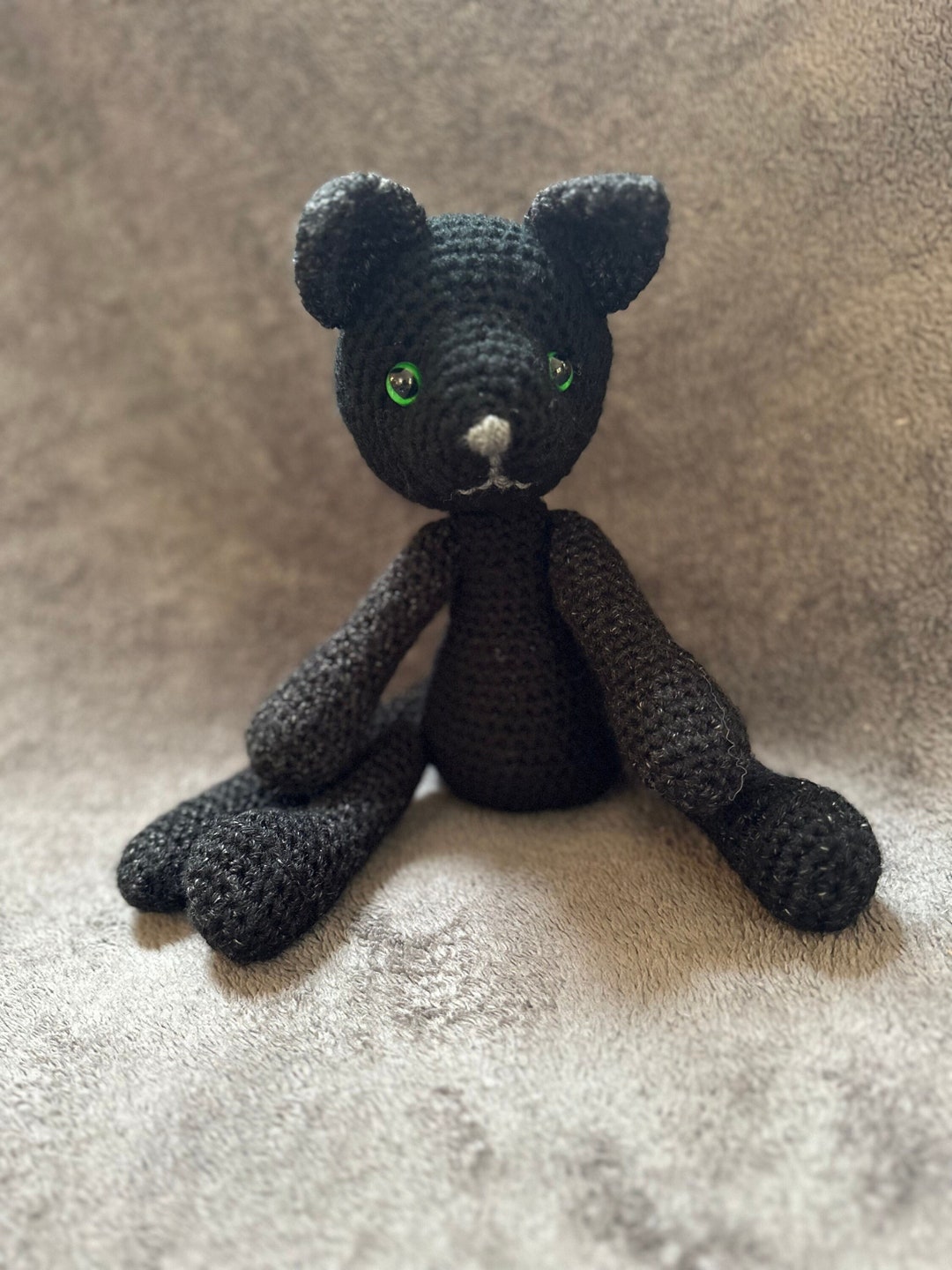 Black Cat Crocheted by Hand Soft Stuffy Great for Cuddling - Etsy