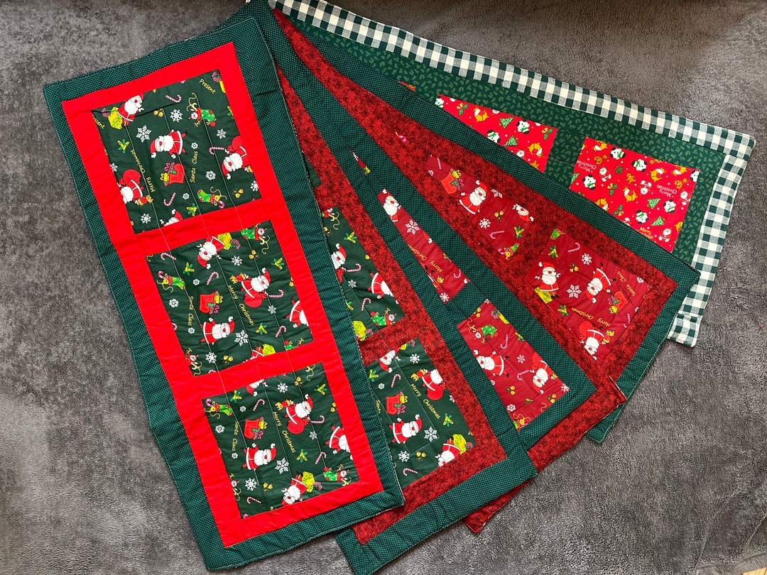 Quilted Christmas Table Pad Handmade Mat With Heat and Cold Reflective ...