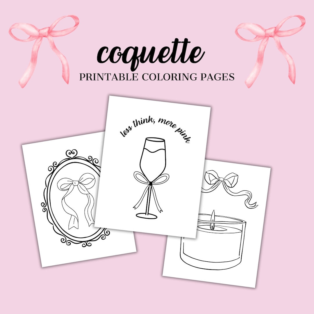 Girly Coquette Printable Coloring Pages, Girls Night Activities ...