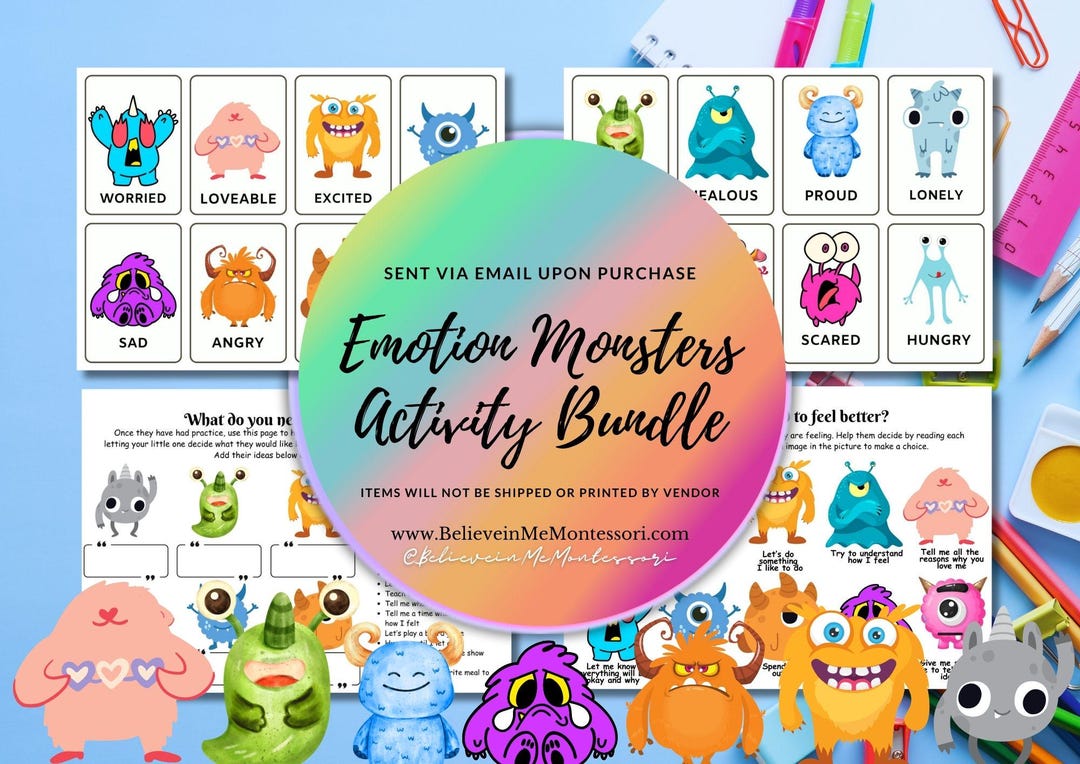 Emotion Monsters Activity Bundle, Toddler Emotional Learning, Feelings ...
