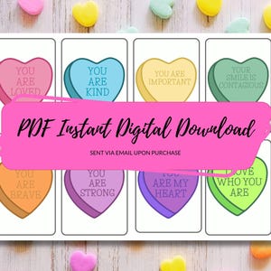 Conversation Hearts Memory Matching Game, Valentine's Positive ...