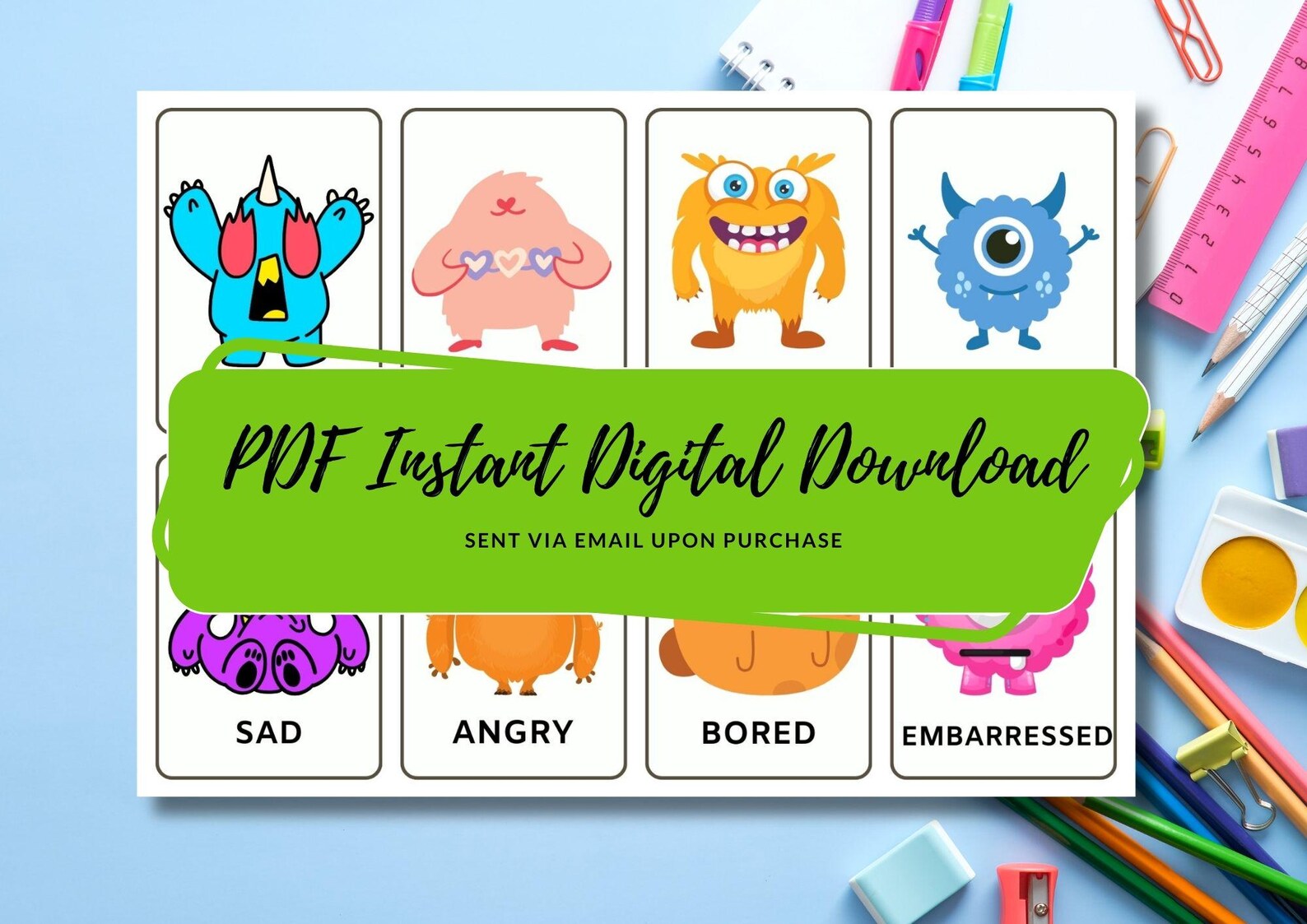 Emotion Monsters Activity Bundle, Toddler Emotional Learning, Feelings ...