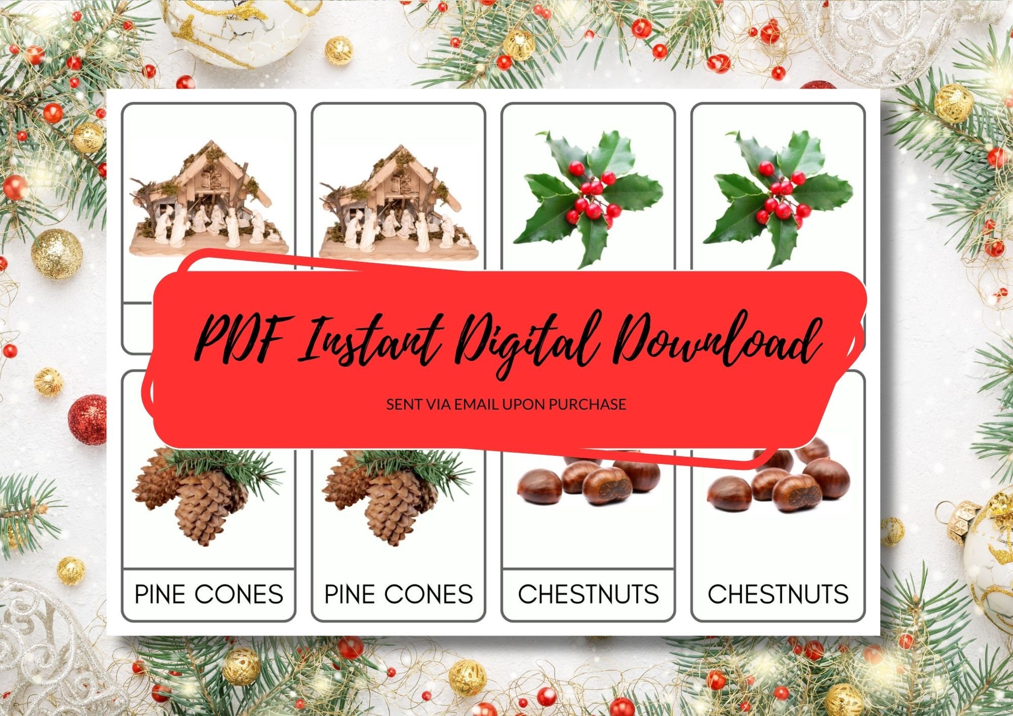 Christmas Montessori 3 Part Cards, Montessori Christmas Learning ...