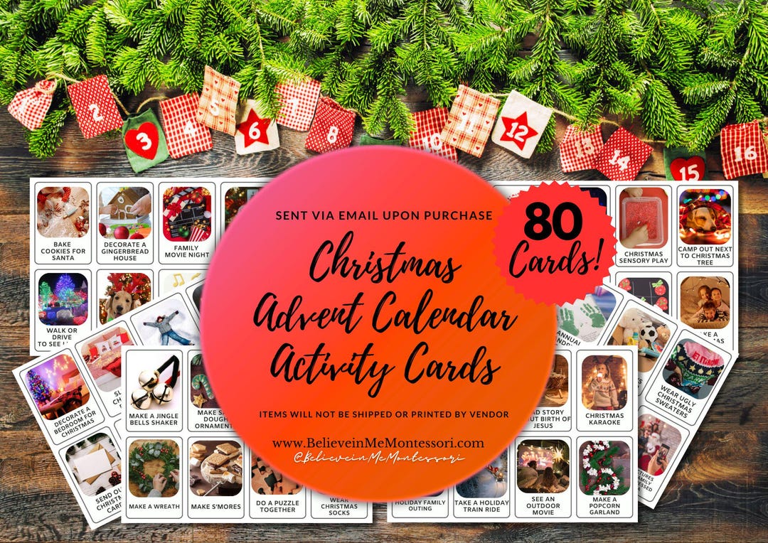 Christmas Advent Calendar Activity Cards - Etsy