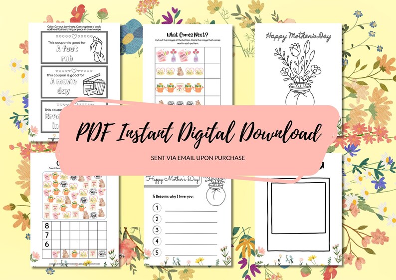 Mother's Day Activity Book: Printable Crafts & Worksheets (PDF) - Etsy