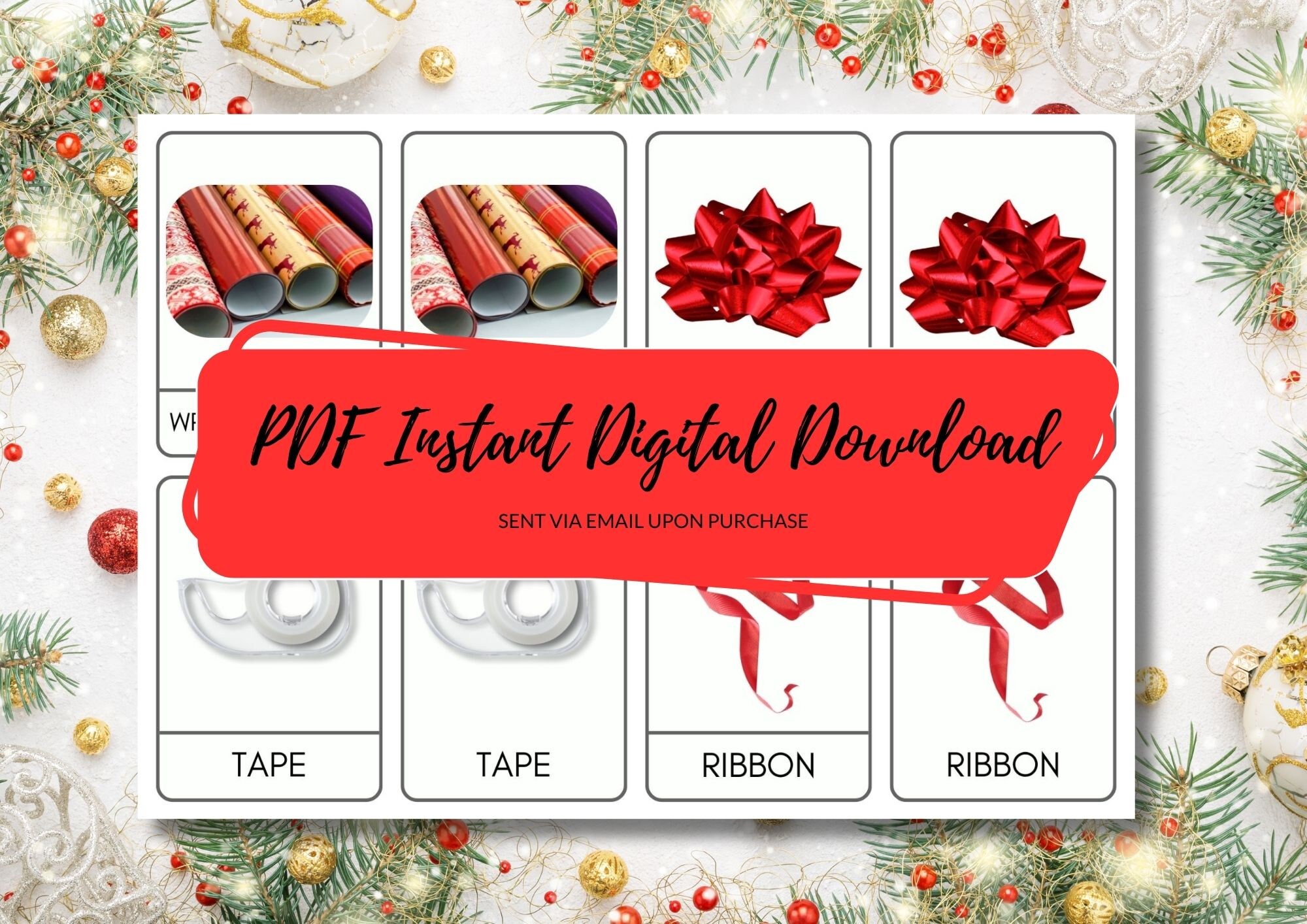 Christmas Montessori 3 Part Cards, Montessori Christmas Learning ...