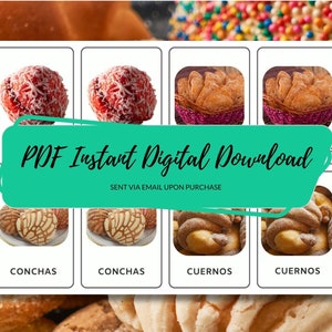 Pan Dulce Memory Matching Game, Spanish Card Game for Kids, Pan Dulce ...