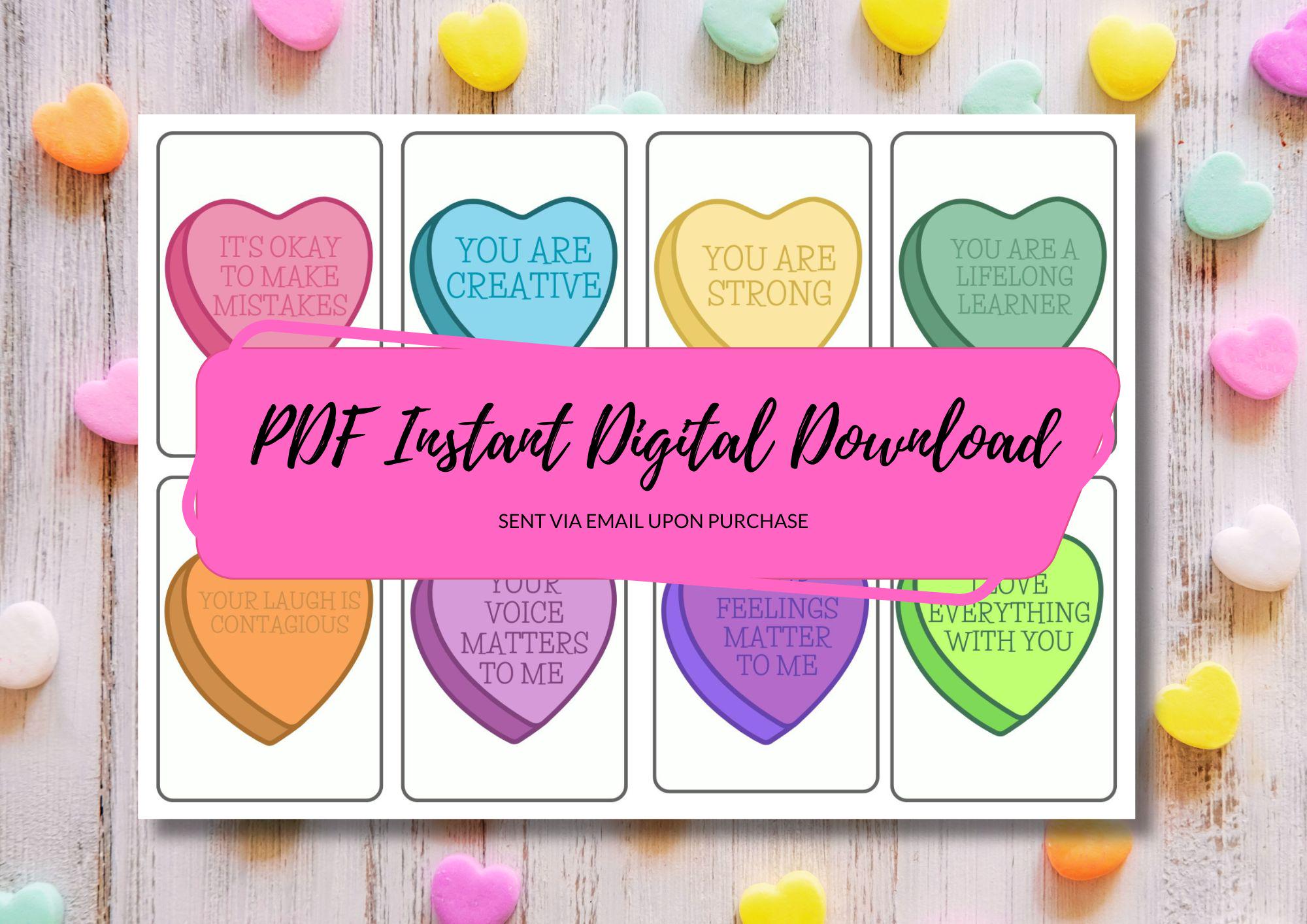 Conversation Hearts Memory Matching Game, Valentine's Positive ...