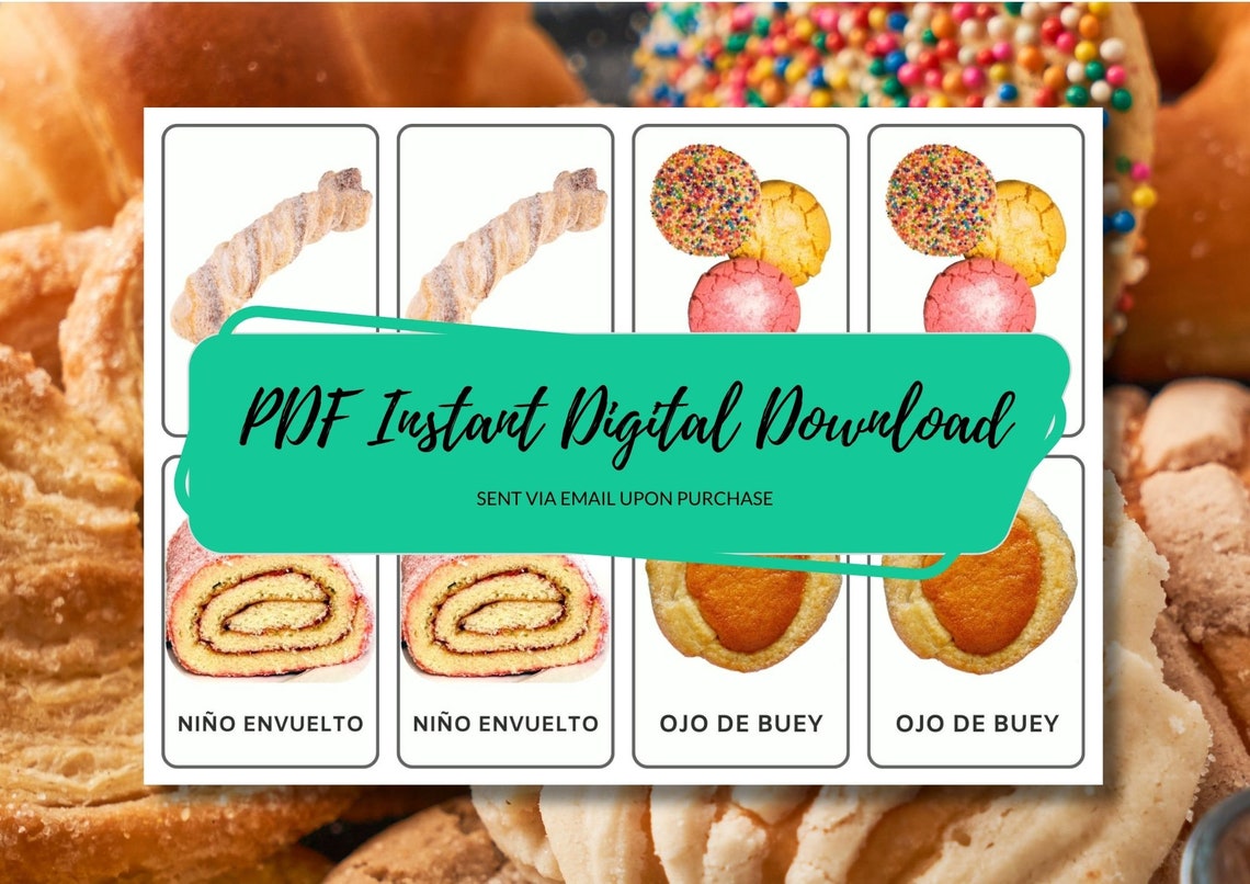 Pan Dulce Memory Matching Game, Spanish Card Game for Kids, Pan Dulce ...