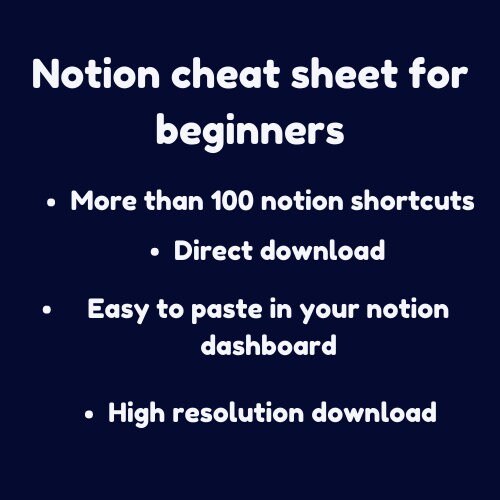Notion Cheat Sheet for Beginners Notion Keyboard Shortcuts - Etsy