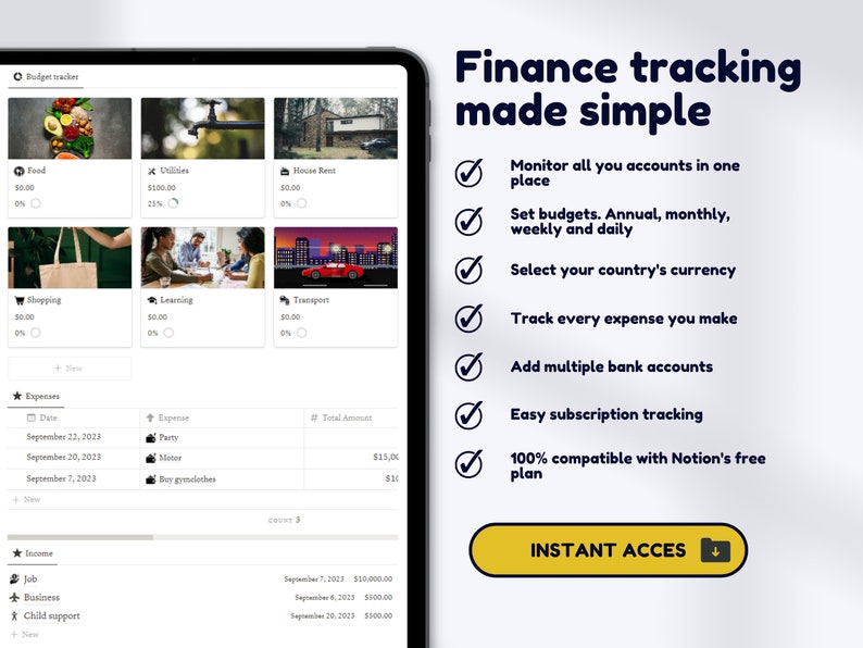 Personal Finance Tracker Notion Template 2025, Income and Expense ...