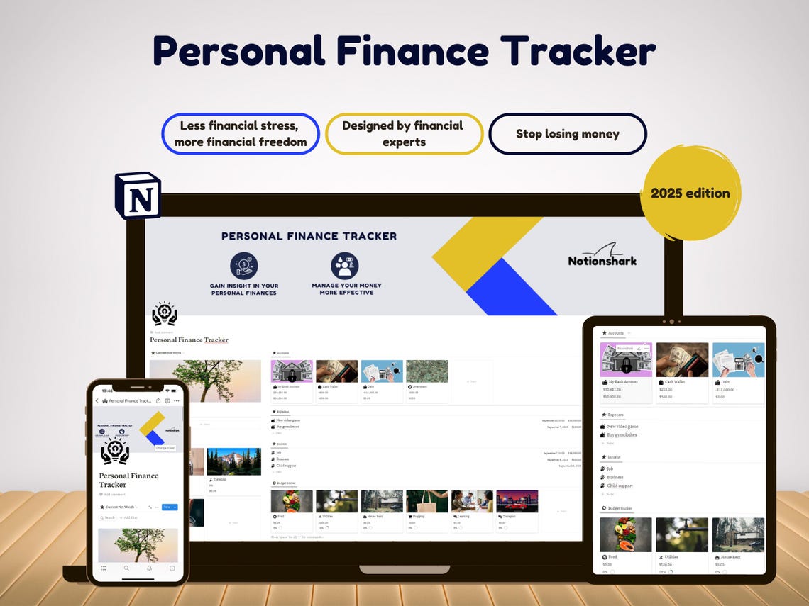 Personal Finance Tracker Notion Template 2025, Income and Expense ...