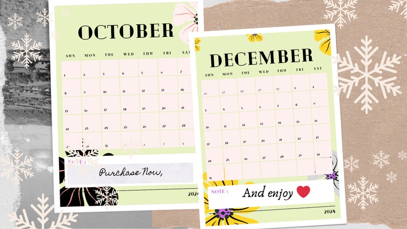 Printable Blooming 2024 Floral Delight Monthly Calendar of Blossoms ...