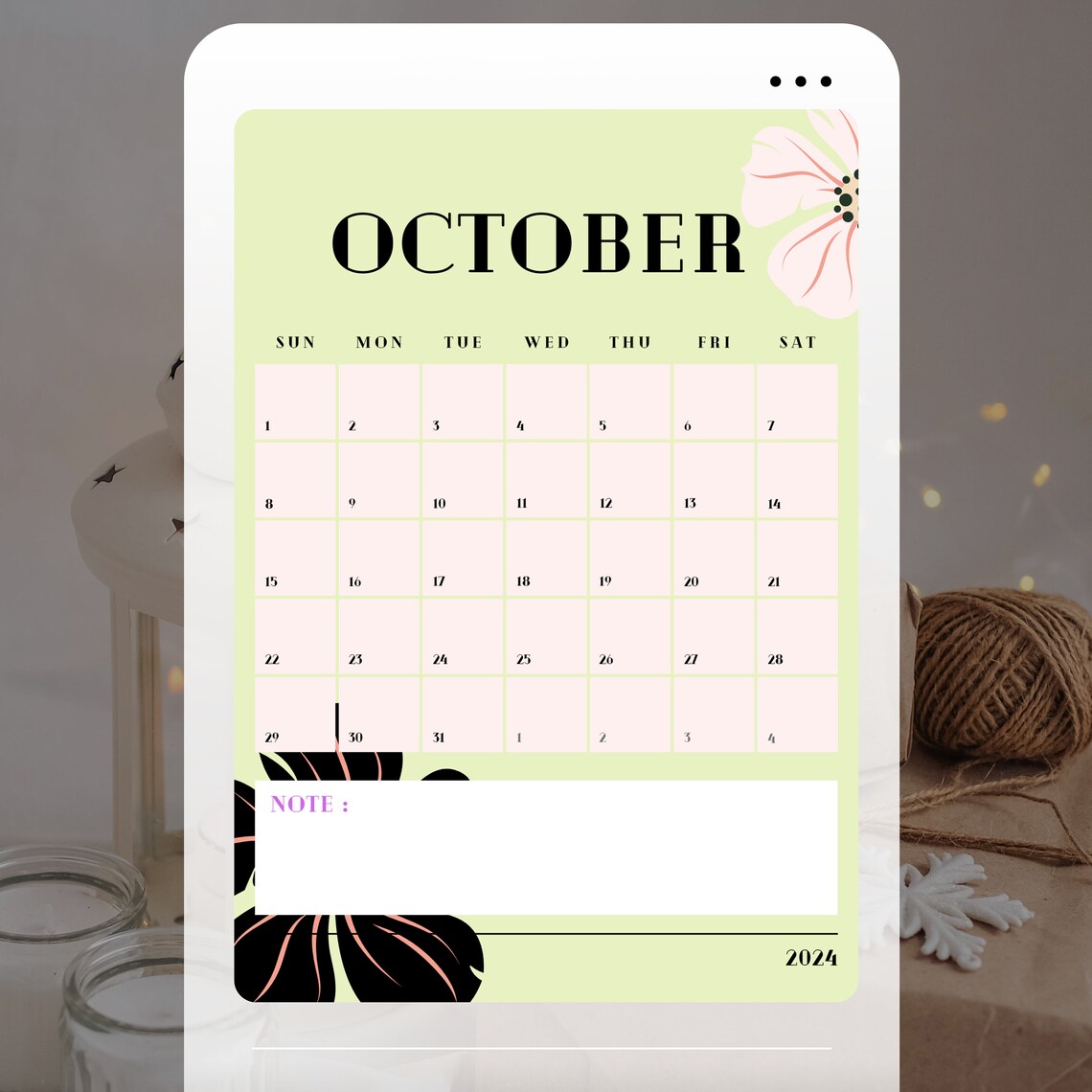 Printable Blooming 2024 Floral Delight Monthly Calendar of Blossoms ...