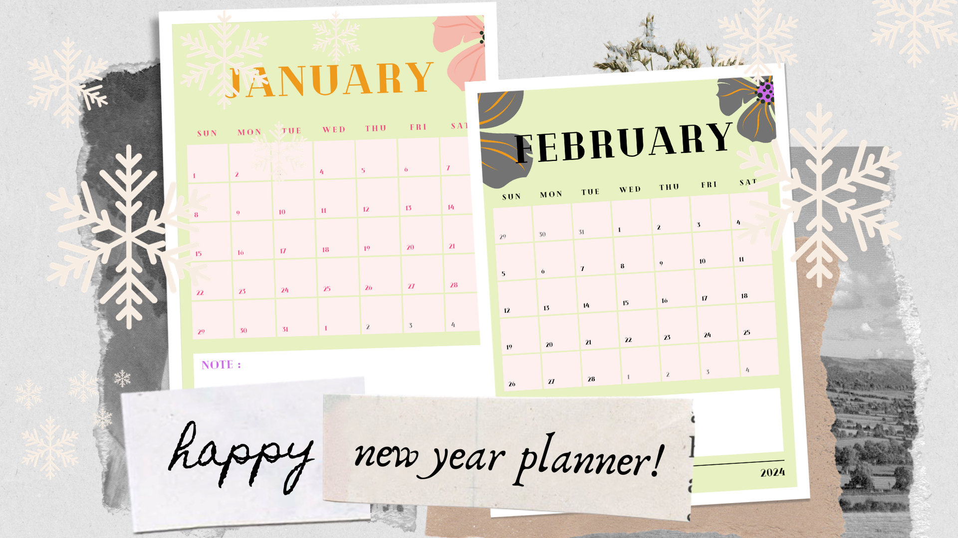 Printable Blooming 2024 Floral Delight Monthly Calendar of Blossoms ...