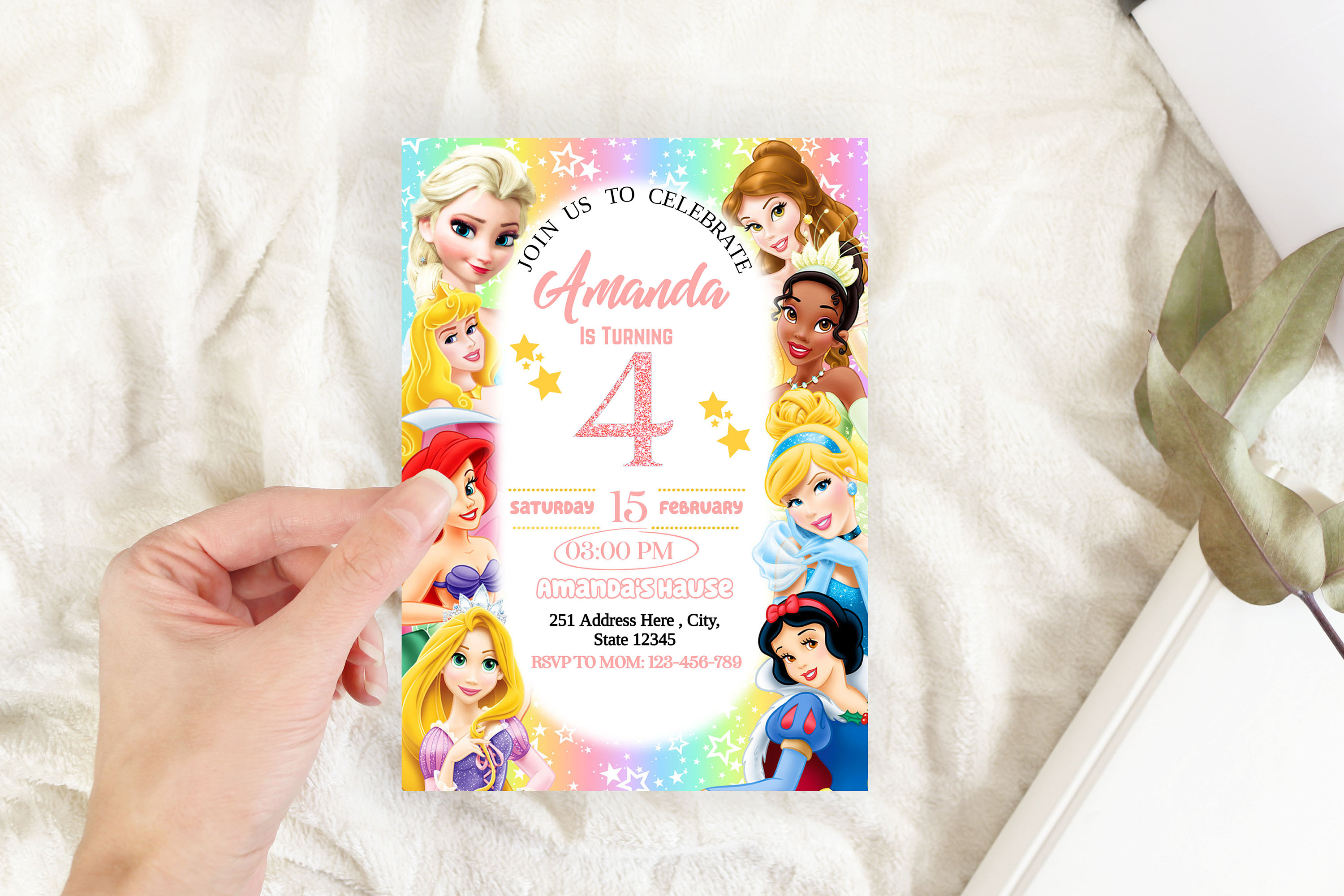 Editable Princess Birthday Invitation Princess Birthday Invitation ...