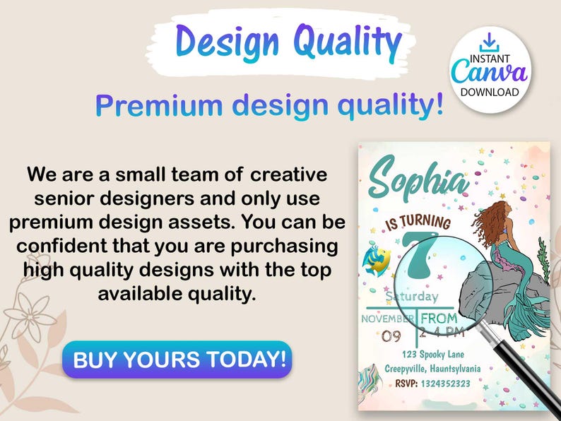 Editable Little Mermaid Invitation, Little Mermaid Birthday Invitation ...