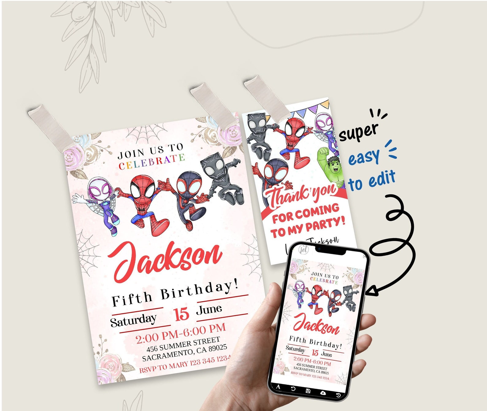 Spidey Birthday Invitation, Spidey and His Amazing Friends Invitation ...