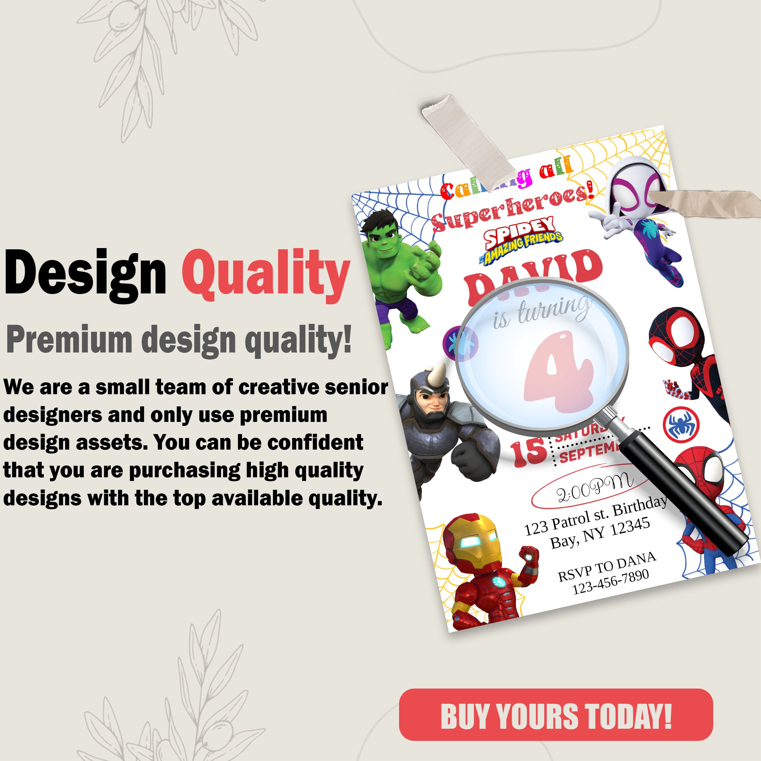 Spidey Birthday Invitation Template, Editable Spidey and His Amazing ...