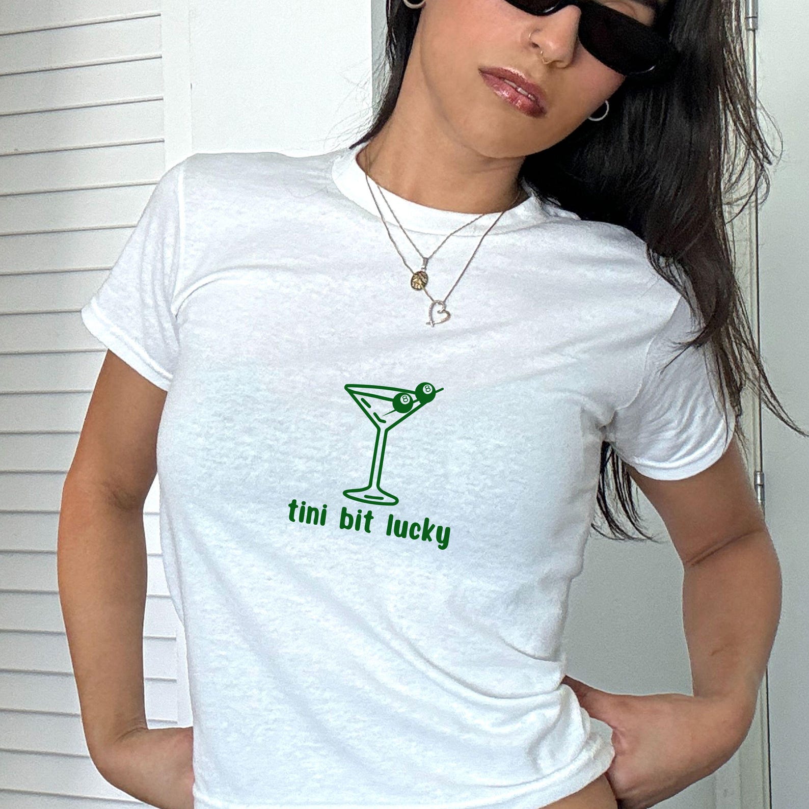 Tini Bit Lucky Baby Tee, Martini Tshirt, 8 Ball Tee, St Patricks Day ...