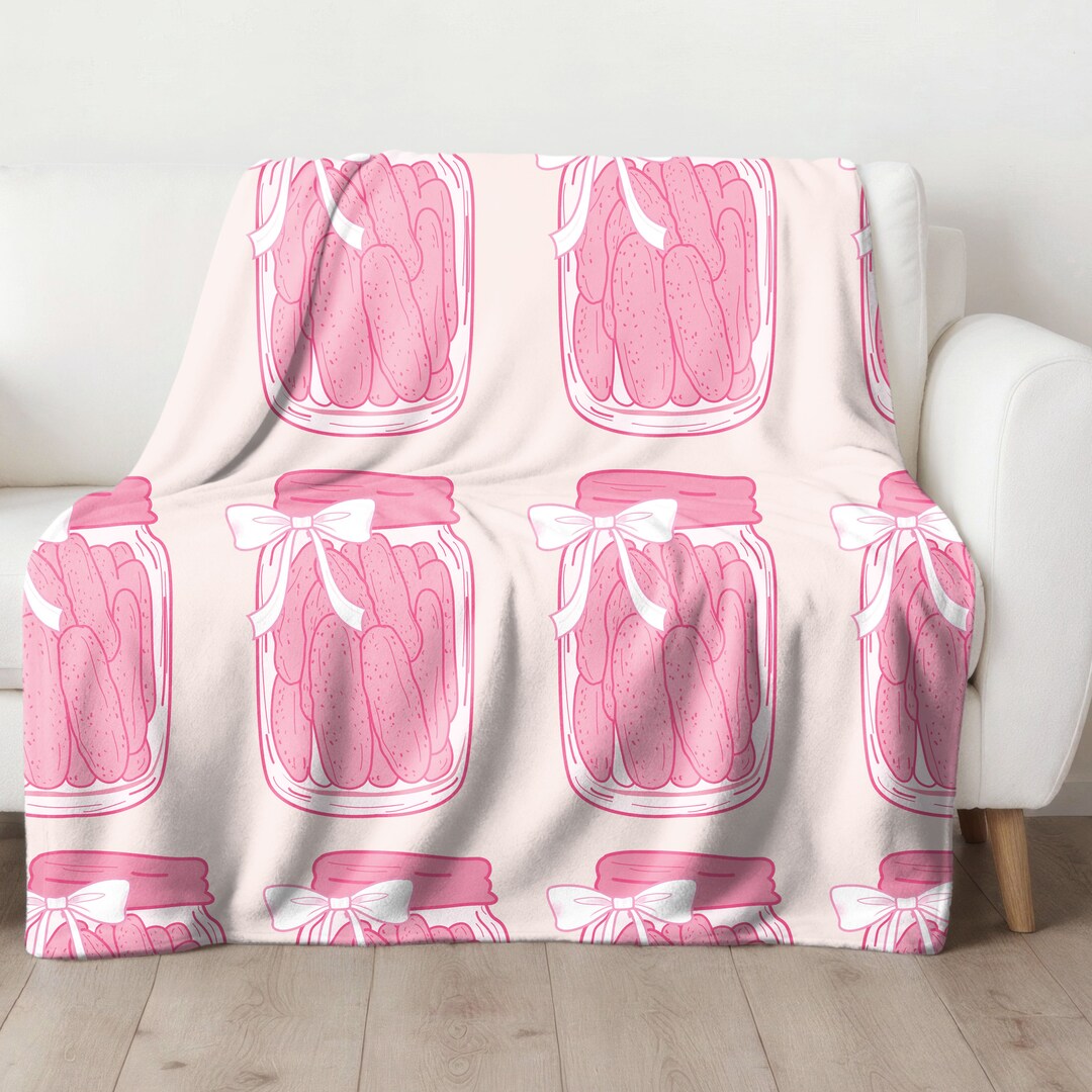 Coquette Pickle Blanket, Pink Bow Blanket, Dollette Aesthetic Gift ...