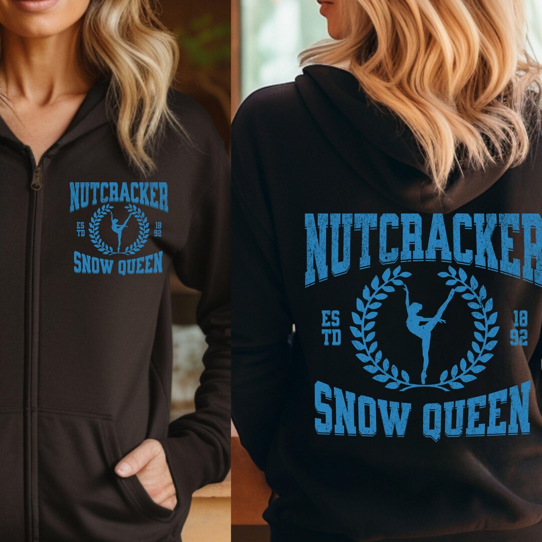 Distressed Snow Queen Ballerina Zip up Hoodie, Vintage Wash Nutcracker ...