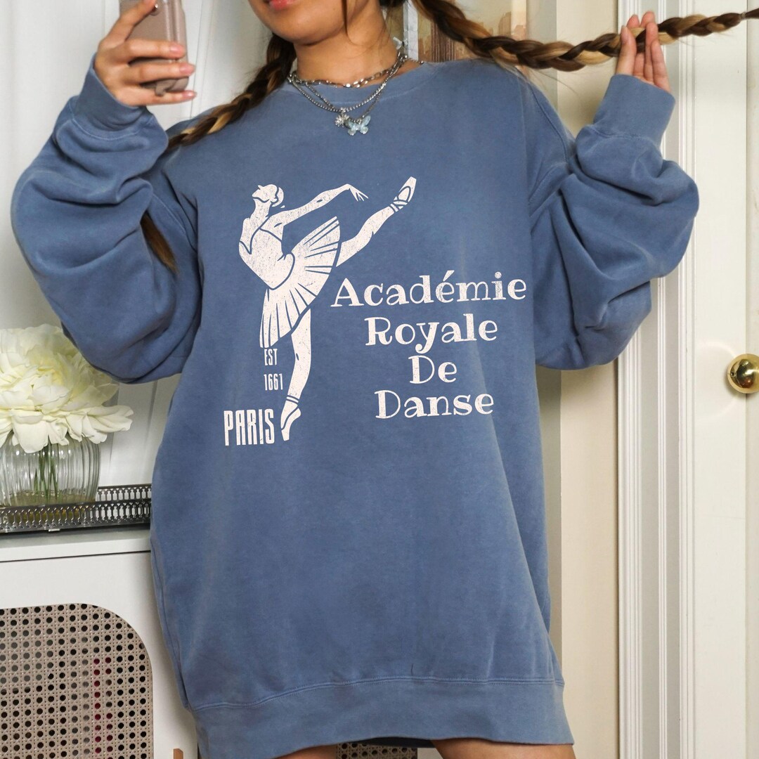 Vintage Aesthetic Paris Ballet Sweatshirt, Distressed Ballerina Shirt ...