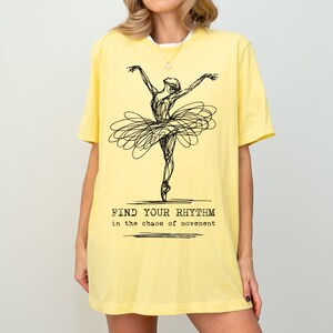 Distressed Ballerina Graphic Tee, Vintage Wash Ballet Dancer Tshirt ...